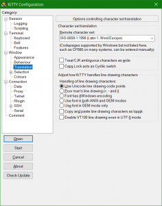 KiTTY Terminal Character Set Translation - UNBLOG Tutorials