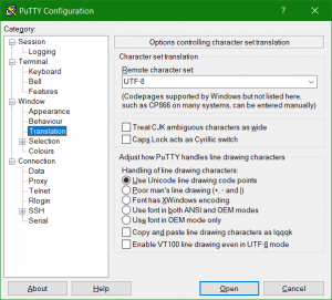 KiTTY Terminal Character Set Translation - UNBLOG Tutorials