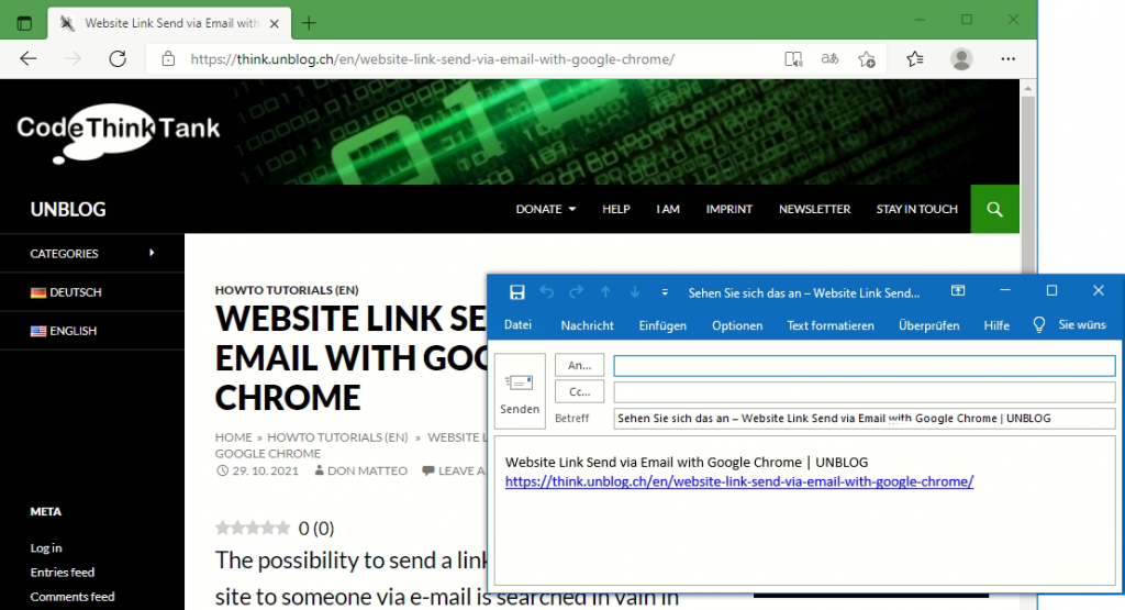 Share Edge Browser Link via Email - UNBLOG Tutorials