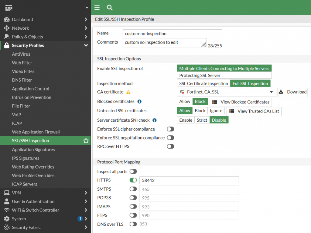Disable FortiGate SSL Inspection UNBLOG Tutorials